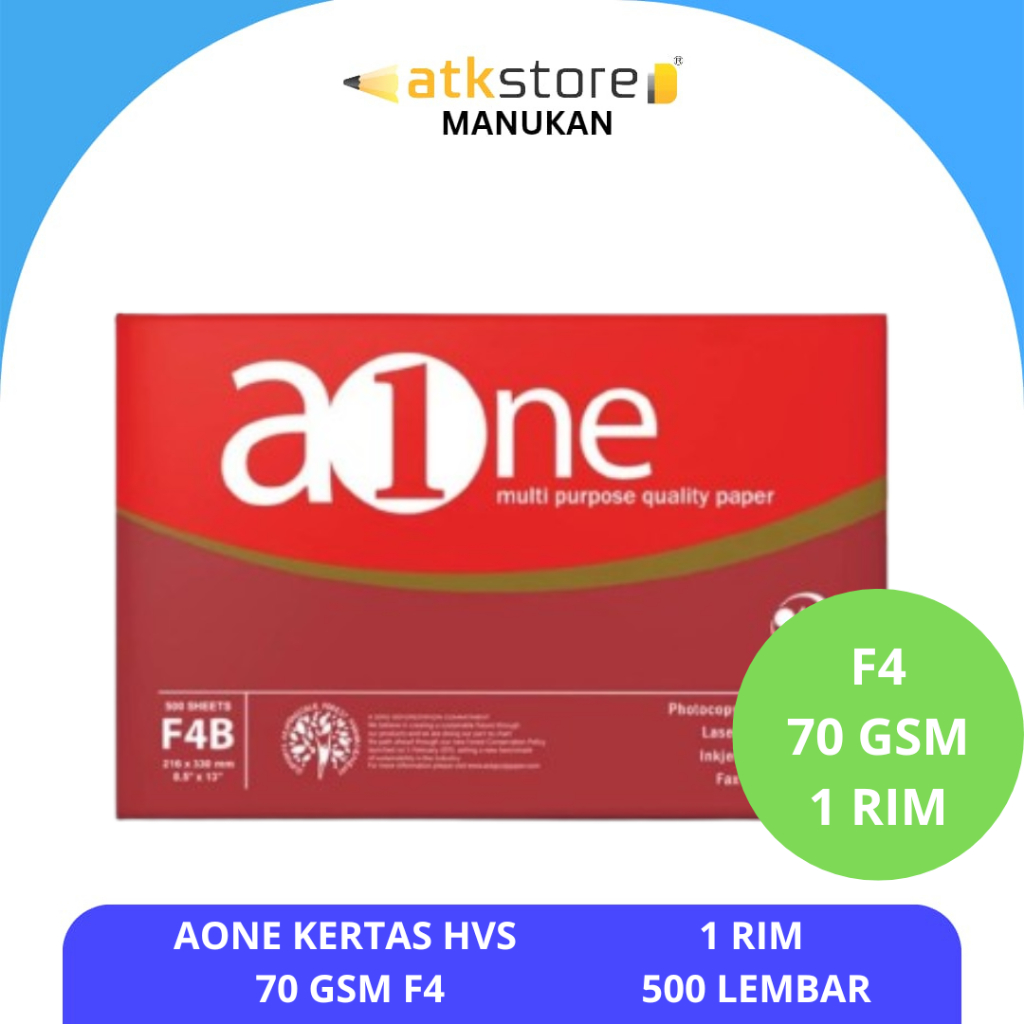 Jual [1 RIM] Kertas HVS AONE F4 70 Gsm 1 RIM KERTAS HVS / FOTOCOPY ...