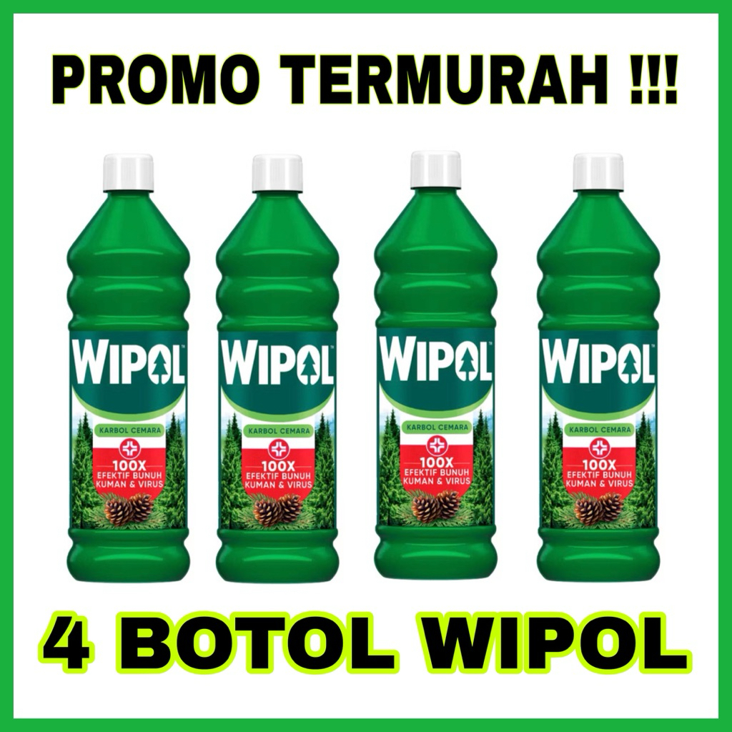 Jual 4 BOTOL WIPOL PEMBERSIH LANTAI KARBOL CEMARA 750 ML PEL ANTISEPTIK ...