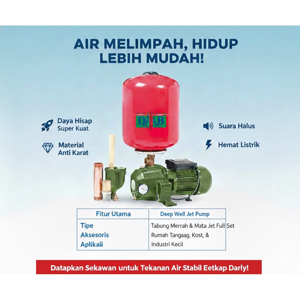 Jual Pompa Air Jet Pump Otomatis DAB 255 Pompa Air Jet Pump DAB ...