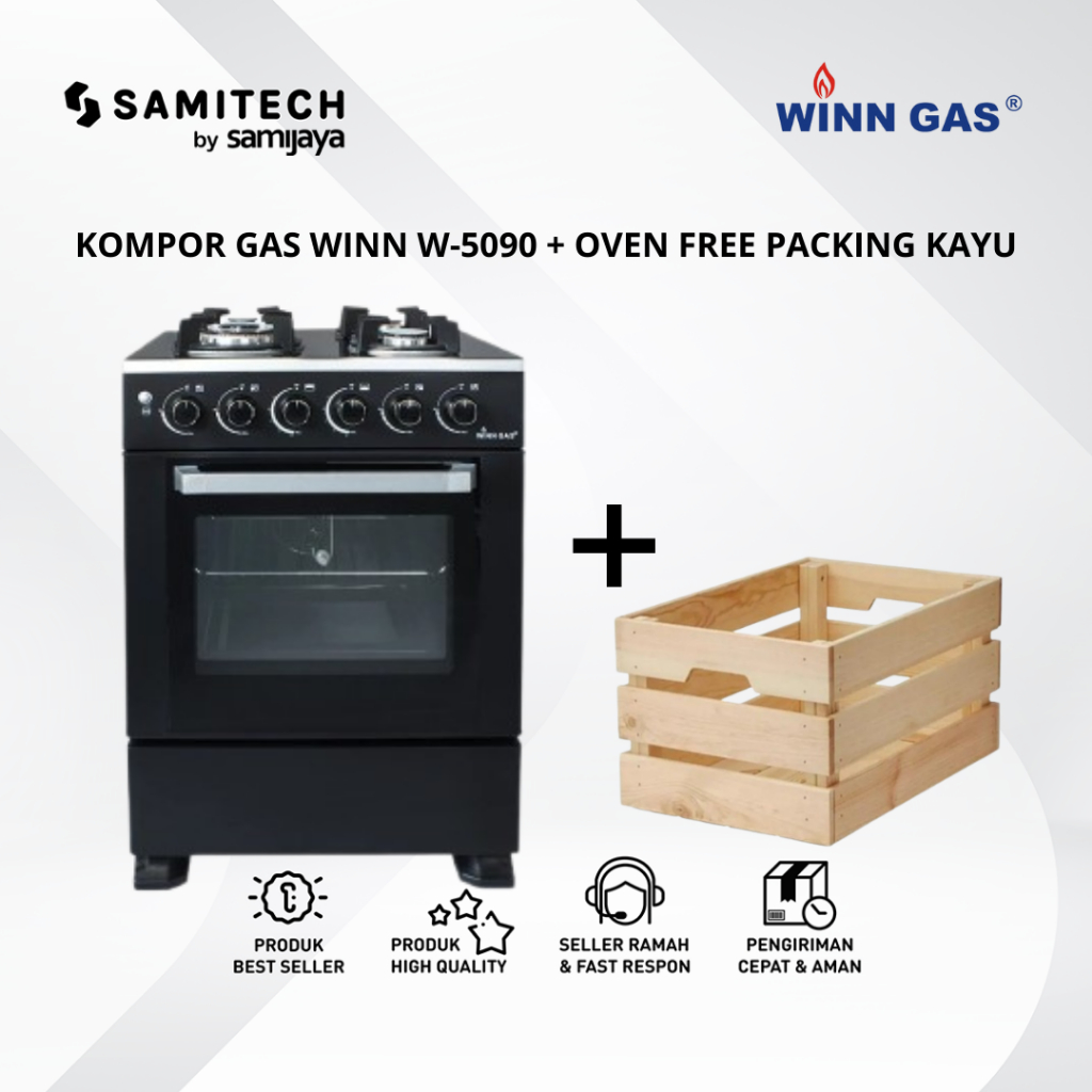 Jual KOMPOR + OVEN WINN GAS W-5090 / W5090 FREE STANDING COOKER ...
