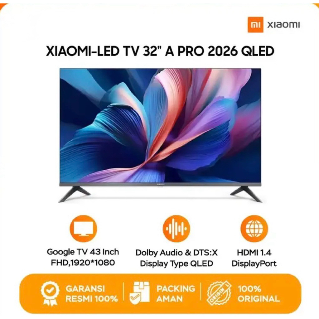 Jual XIAOMI Smart TV A Pro Google TV 32 inch 2026 Qled HD Dolby Audio ...