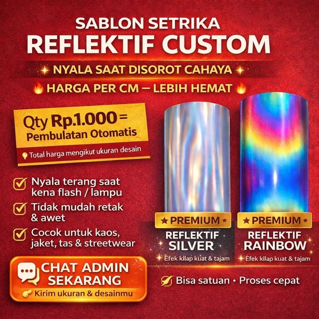 Jual Sablon Setrika Reflektif Custom – Harga per CM | Bahan Polyflex ...