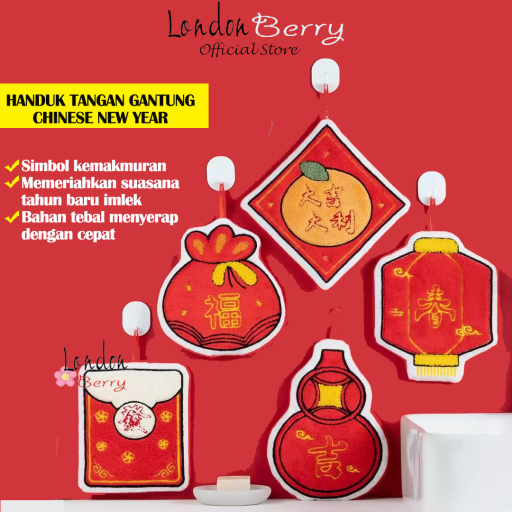 Jual London Berry ~ Lap Handuk Tangan Gantung Koleksi IMLEK 2026 Bahan ...