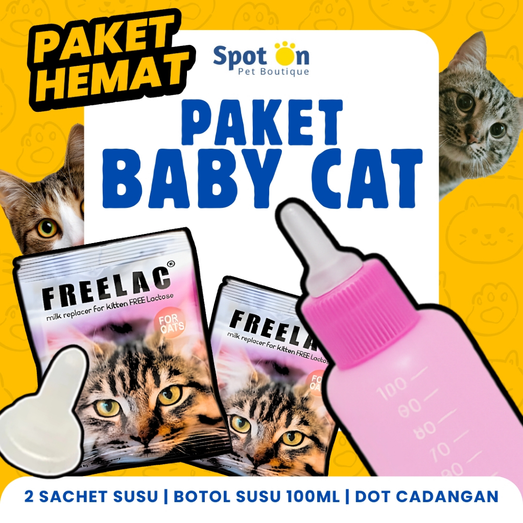 Jual [Paket Baby Cat] Set Botol Susu + 2 Susu Kitten Growssy | Susu ...