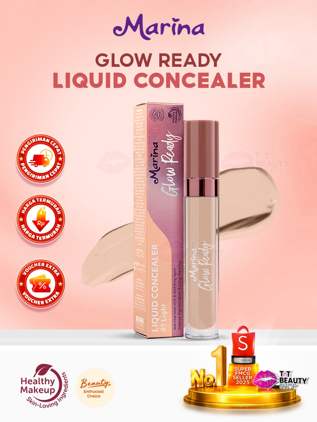 Jual Marina Glow Ready Liquid Concealer | TnT Beauty Shop | Shopee ...
