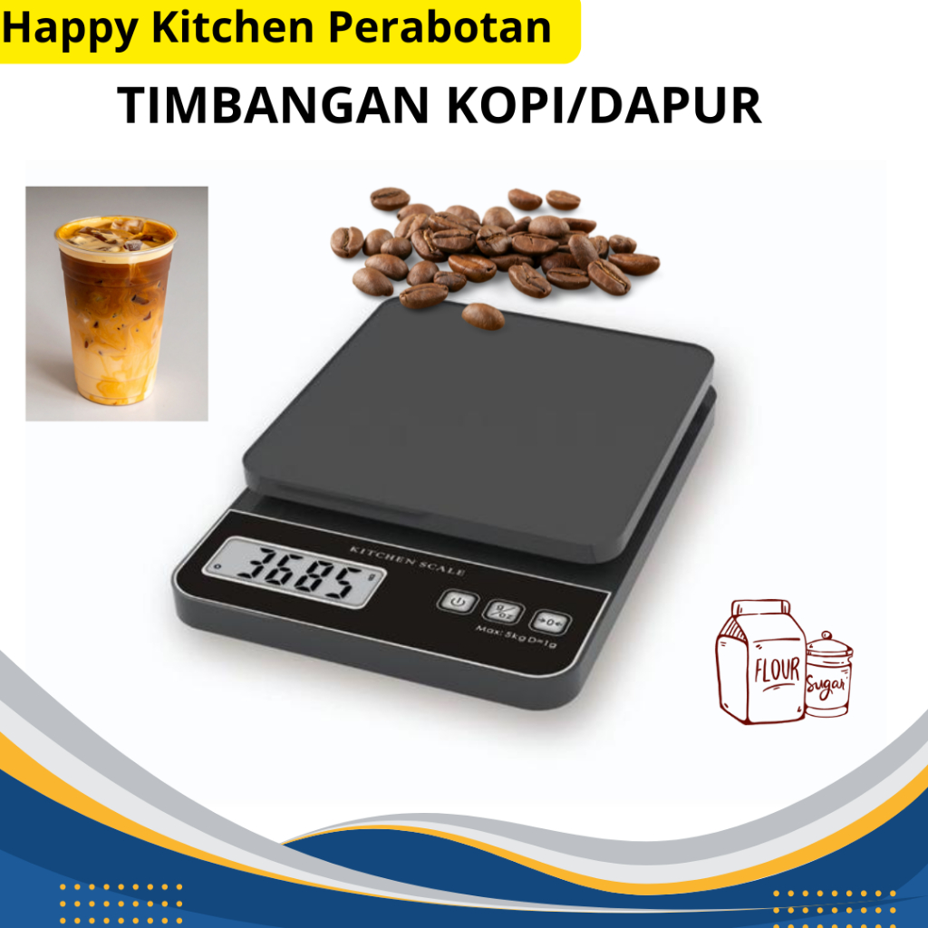 Jual TIMBANGAN DIGITAL SCALE ELEKTRONIK KOPI /DAPUR 5KG | Shopee Indonesia