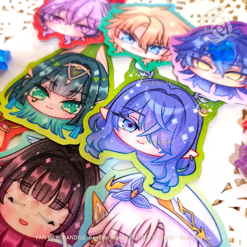 Jual [1PCS] Glitter Sticker Genshin Impact NOD KRAI - Fanart ...
