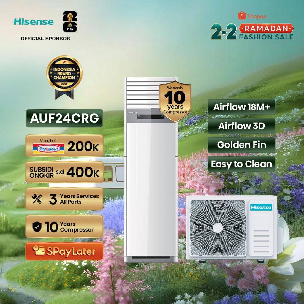 Jual Hisense AC AUF24CRG Inverter 3 PK Floor Standing Air Flow Jarak ...