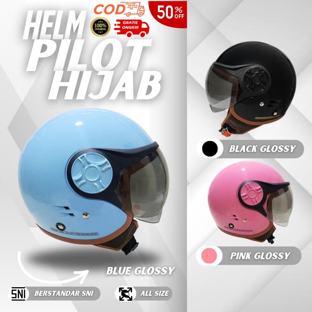 Jual HELM Bogo Dewasa HDS Helmet SNI Motor Half Face Pria Wanita Pilot ...
