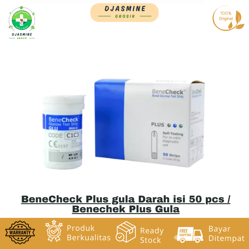 Jual BeneCheck Plus gula Darah isi 50 pcs / Benechek Plus Gula | Shopee ...