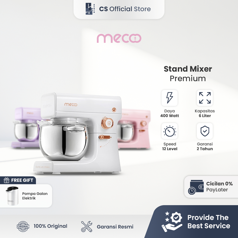 Jual MECOO Aesthetic Premium Stand Mixer 6 Liter Smart LED Silent Motor ...