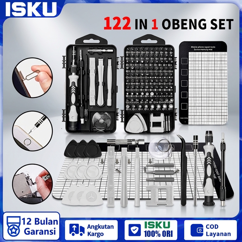 Jual ISKU Obeng Set 122 in 1 Magnetik Presisi Obeng HP Laptop Komputer ...