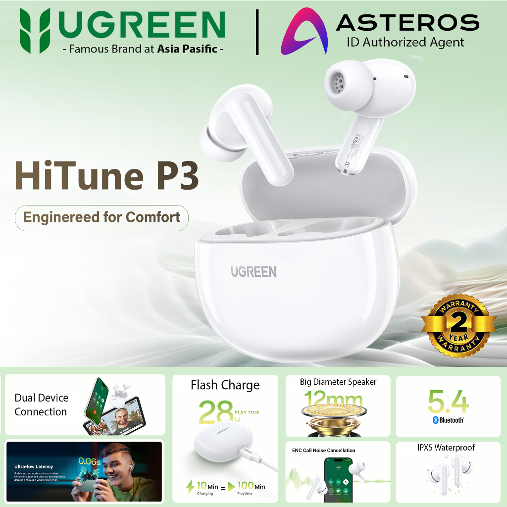 Jual UGREEN Premium HiTune P3 TWS Wireless Earbuds Bluetooth 5.4 Noise ...