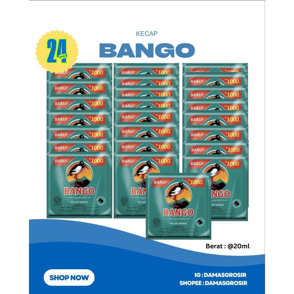 Jual BANGO KECAP MANIS ISI 24PC KECAP BANGO 25G KEMASAN SASET 24PC ...