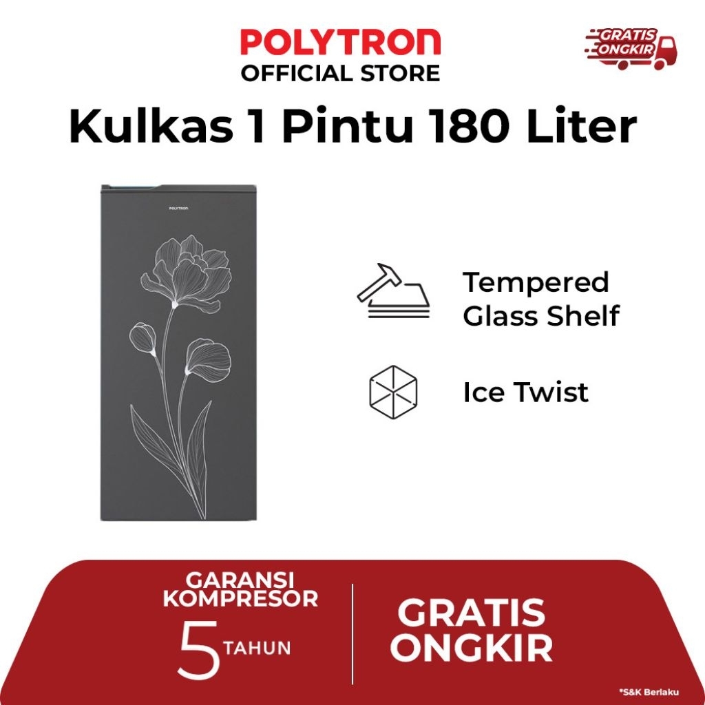 Jual KULKAS POLYTRON PRB 187 PR/LB/TY // KULKAS POLYTRON 187 180L ...