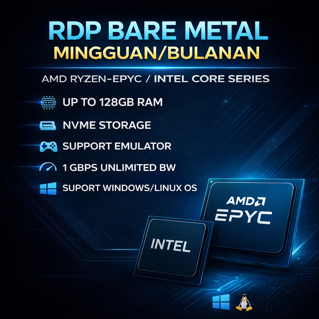 Jual RDP BARE METAL GPU Dual AMD EPYC 7402 (48 Cores / 96 Threads ...