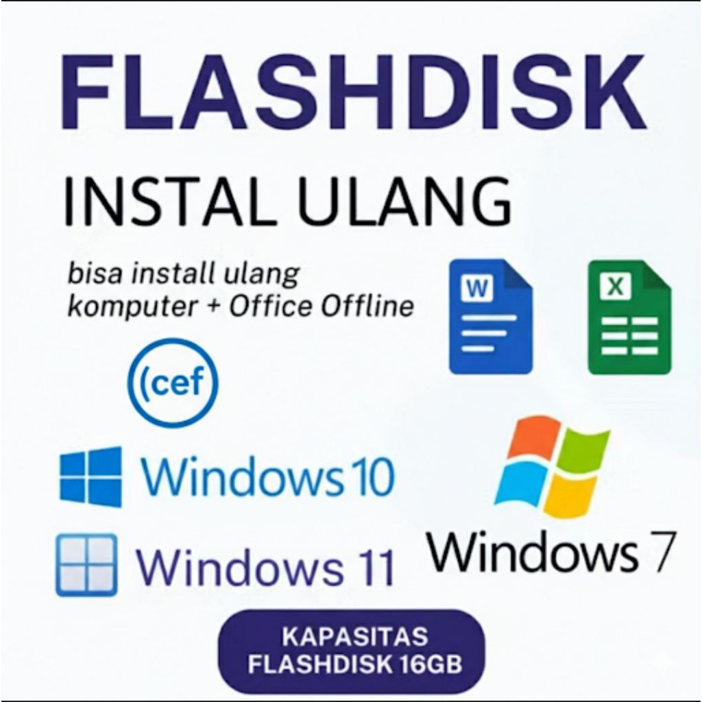Jual flashdisk bootable windows 11 10 7 flashdisk install ulang plus ...