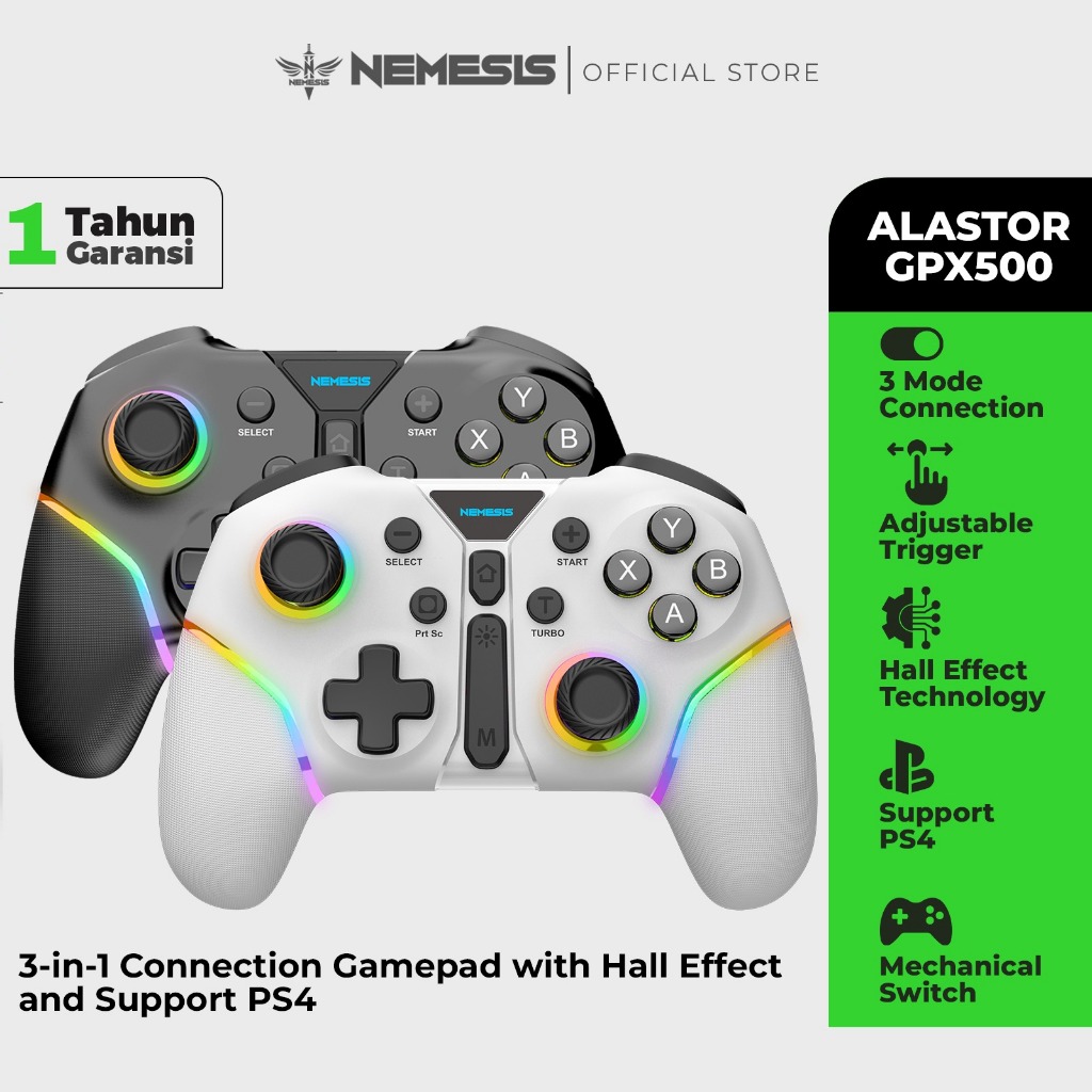 Jual NEMESIS Gamepad Wireless 3in1 Connection Mechanical RGB with Hall ...