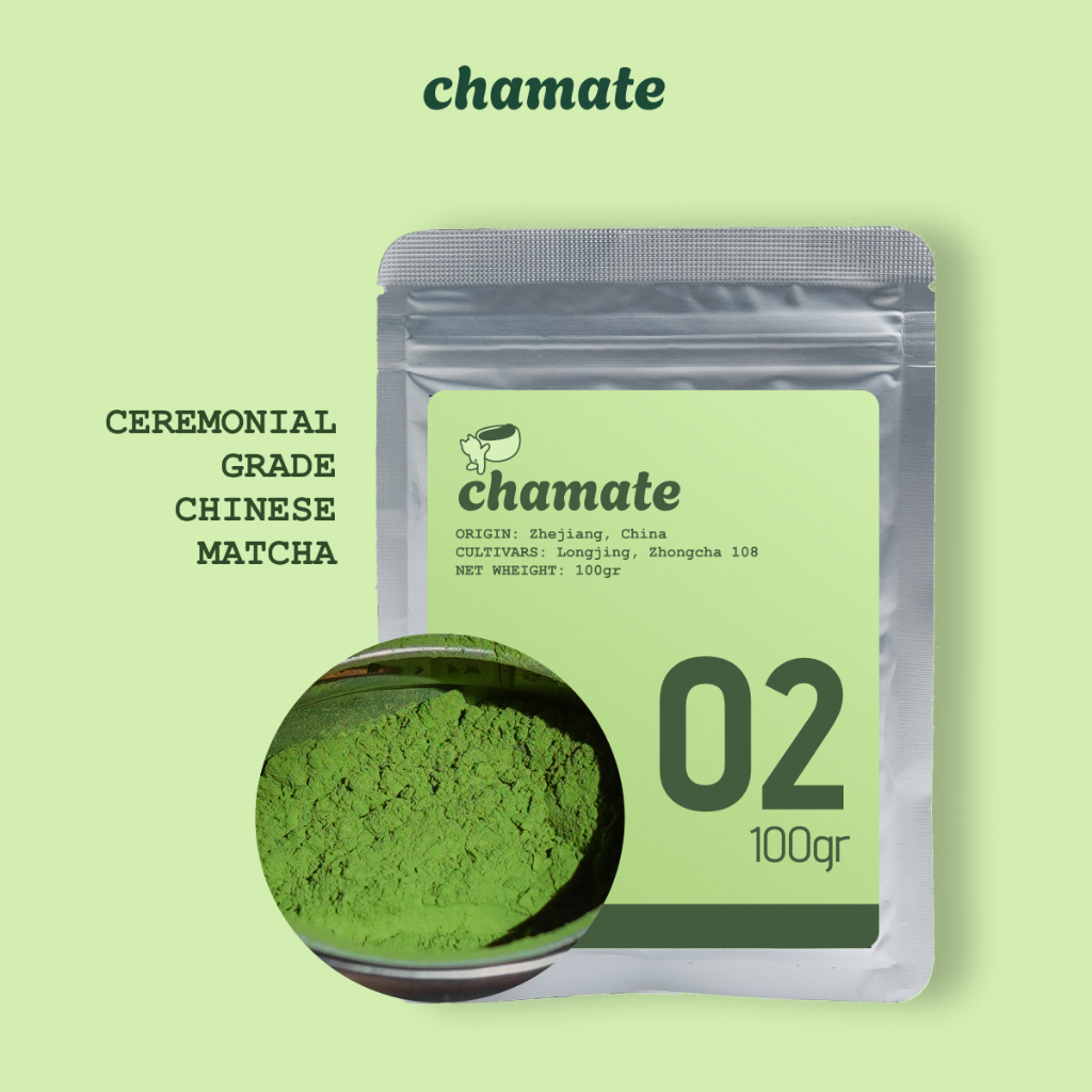 Jual CHAMATE Ceremonial Grade Matcha Powder 02 - 100gr | Shopee Indonesia