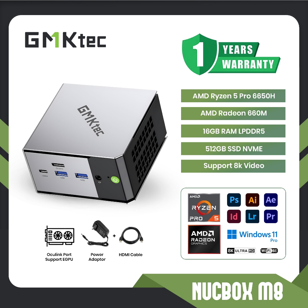 Jual MINI PC GAMING M8 AMD Ryzen 5 PRO 6650H 16GB LPDDR5 / 512GB NVME ...