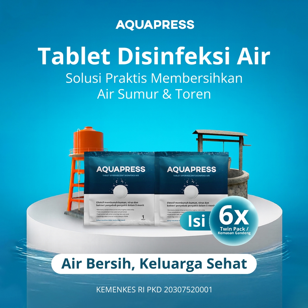 Jual Aquapress Tablet Disinfeksi Pembersih Penjernih Air Tandon Toren ...
