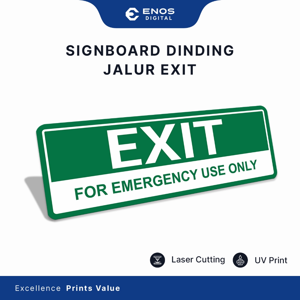 Jual SIGN SIGNAGE KELUAR JALUR EXIT AKRILIK PRINT UV ANTI AIR PREMIUM ...