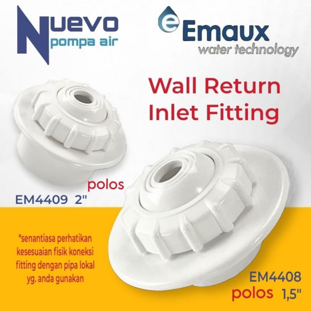 Jual EMAUX Inlet Kolam Renang Wall Return Concrete Pool 1,5" EM4408A 2 ...