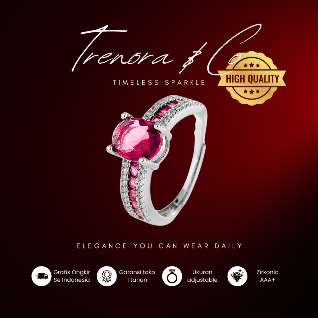 Jual Diamond of Sofya – Cincin Wanita Scarlet Shine C26 | Zirkon Merah ...
