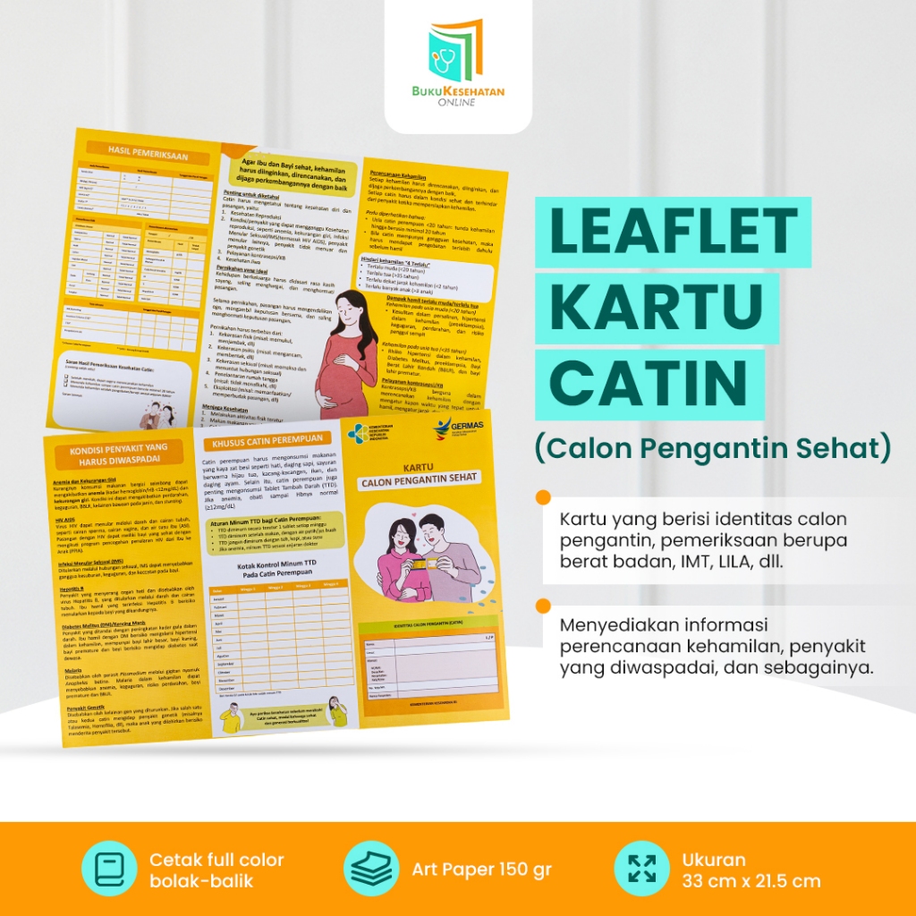 Jual LEAFLET CATIN - KARTU CALON PENGANTIN SEHAT | Shopee Indonesia