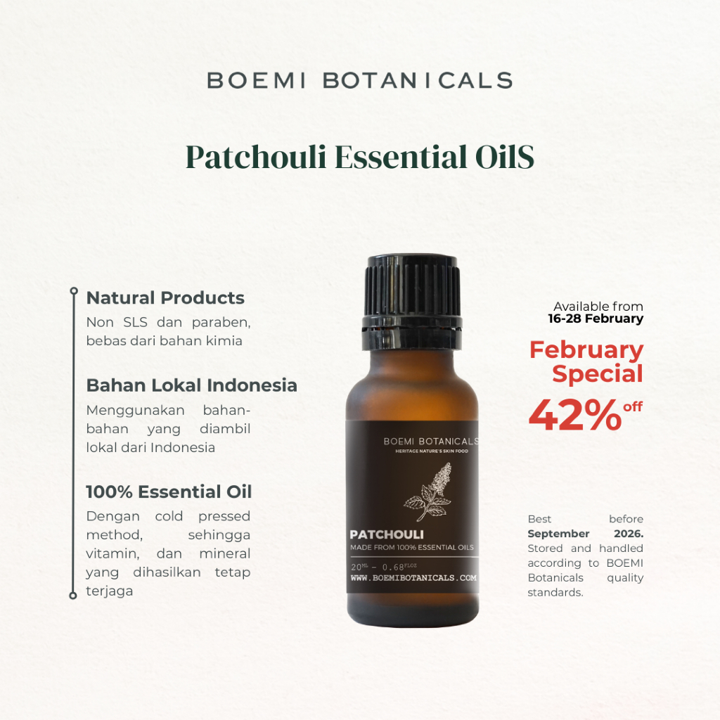 Jual BOEMI Botanicals Patchouli Essential Oil (Grounding & Skin ...
