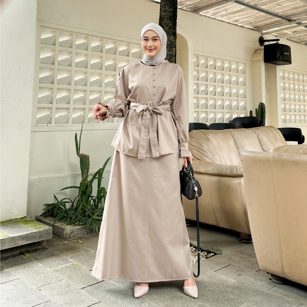 Jual One Set Dress Marwah Setelan Rok Wanita Kekinian Dress Elegan ...
