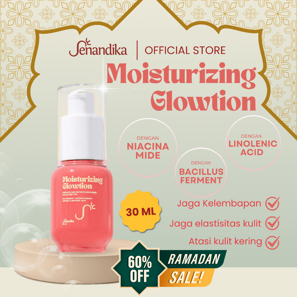Jual Senandika Moisturizer Glowtion 30 ml Vit-E BPOM krim pencerah ...