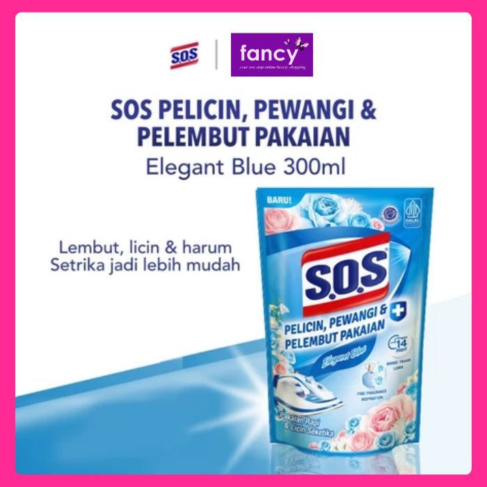 Jual SOS Pelicin Pewangi Pelembut Pakaian REFILL 300 ml | Elegant Blue ...