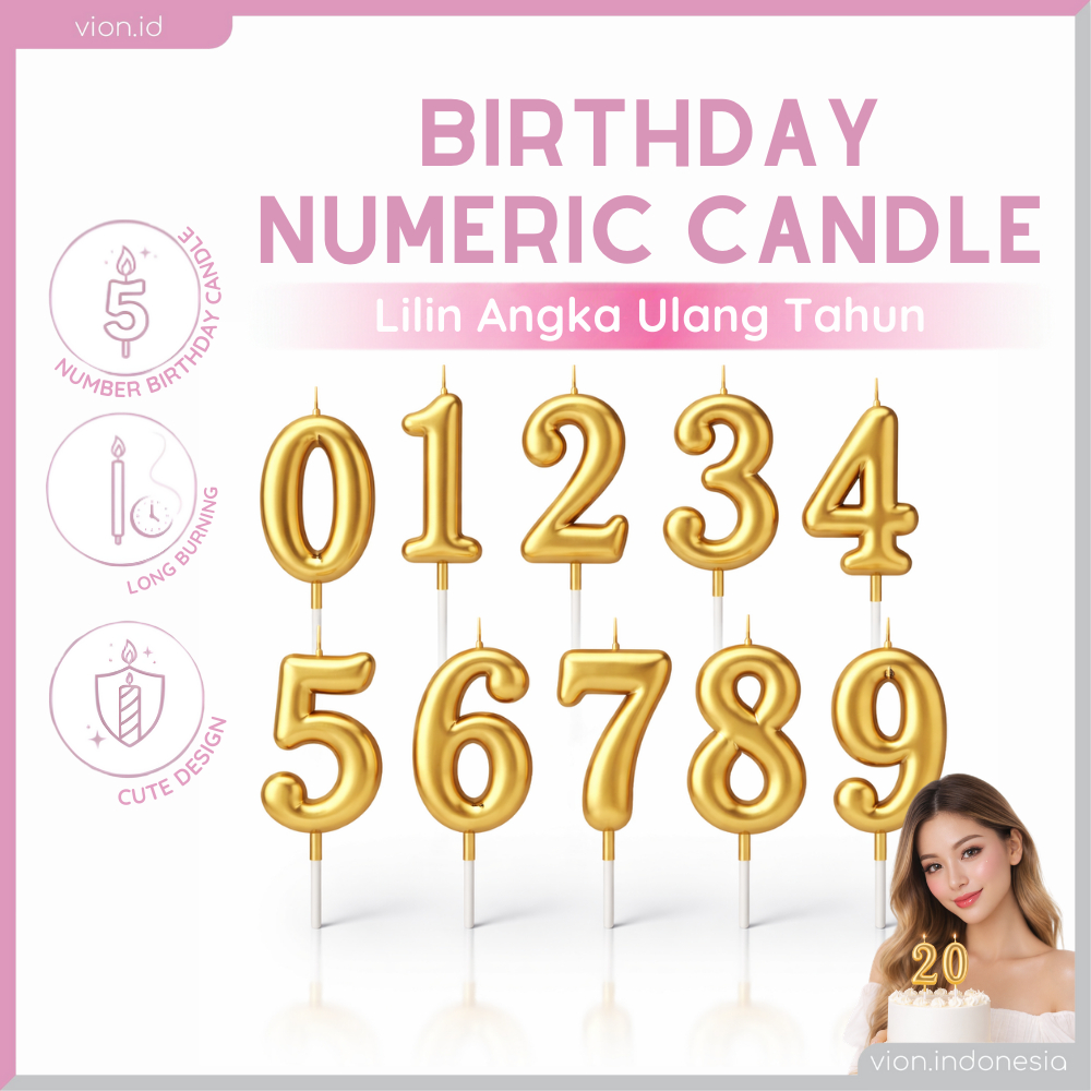 Jual VION Lilin Angka Ulang Tahun Ultah Birthday Numeric Candle Number ...