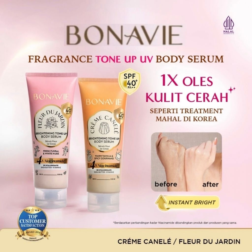 Jual BONAVIE TONE UP UV Brightening Body Serum SPF 40 PA+++ & 4X ...