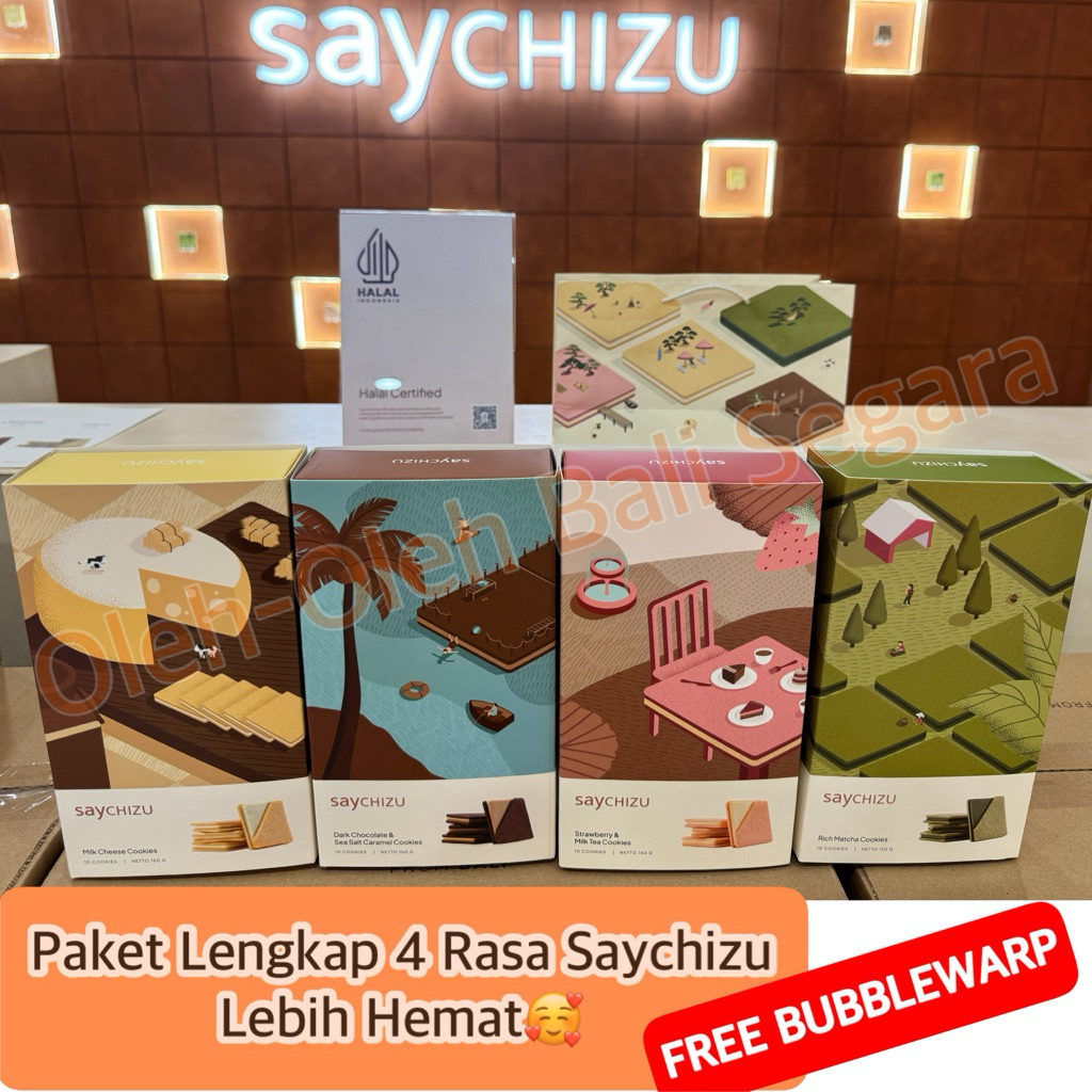 Jual Saychizu Bali Cookies | Paket Lengkap Hemat 4 Box 4 Rasa | Shopee ...