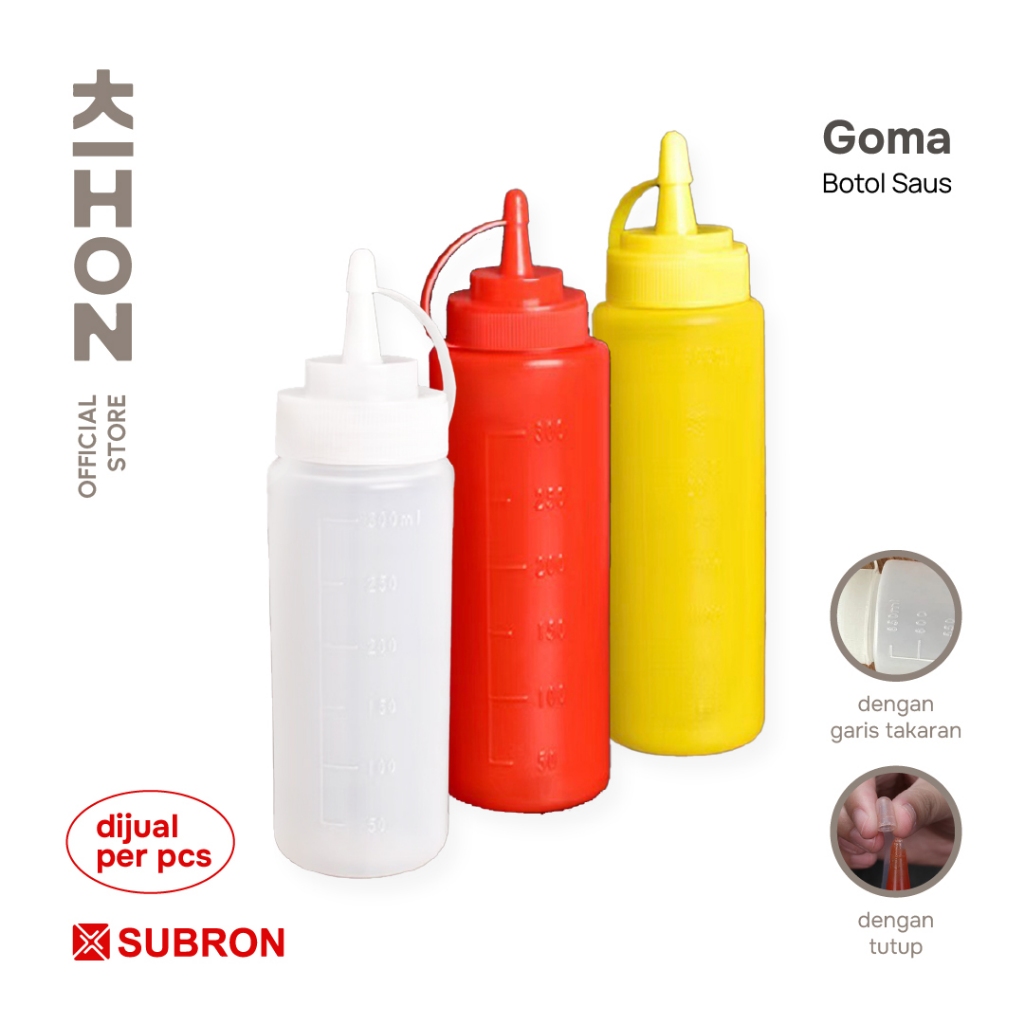 Jual KIHON GOMA Botol Saus 1 Lubang Anti Bocor Wadah Tomat Kecap Sambal ...
