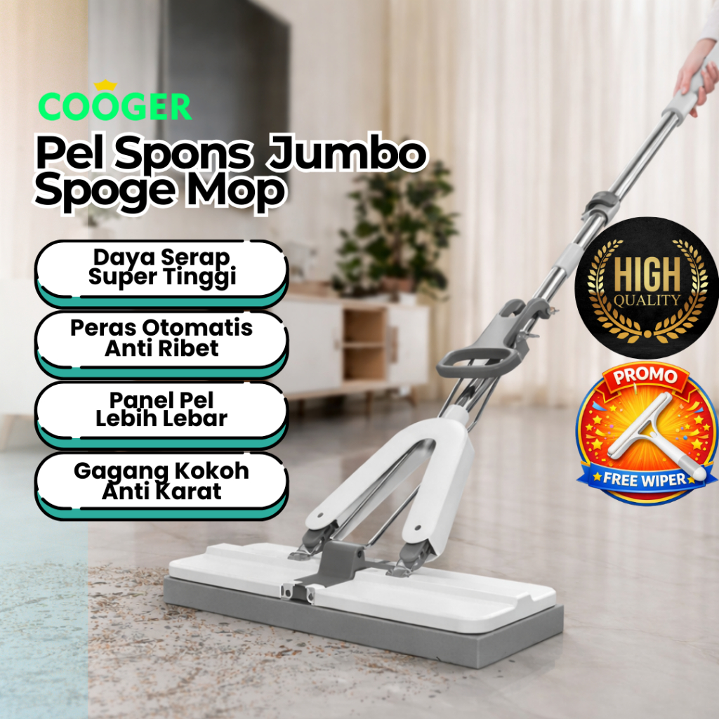 Jual COOGER Pel Lantai Jumbo Sponge Mop Alat Pembersih Stainless Steel ...