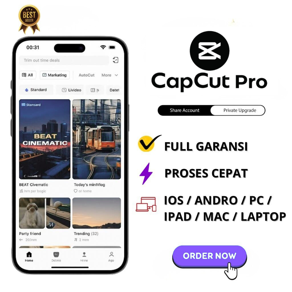 Jual Capcut Terlengkap & Harga Terbaru Juni 2026 | Shopee Indonesia