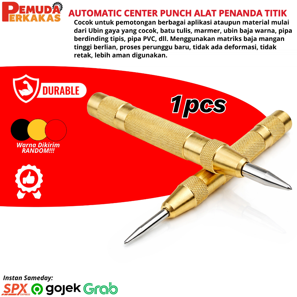 Jual Penanda Titik Bor Center Punch Alat Penanda Titik Tengah Bor Metal ...
