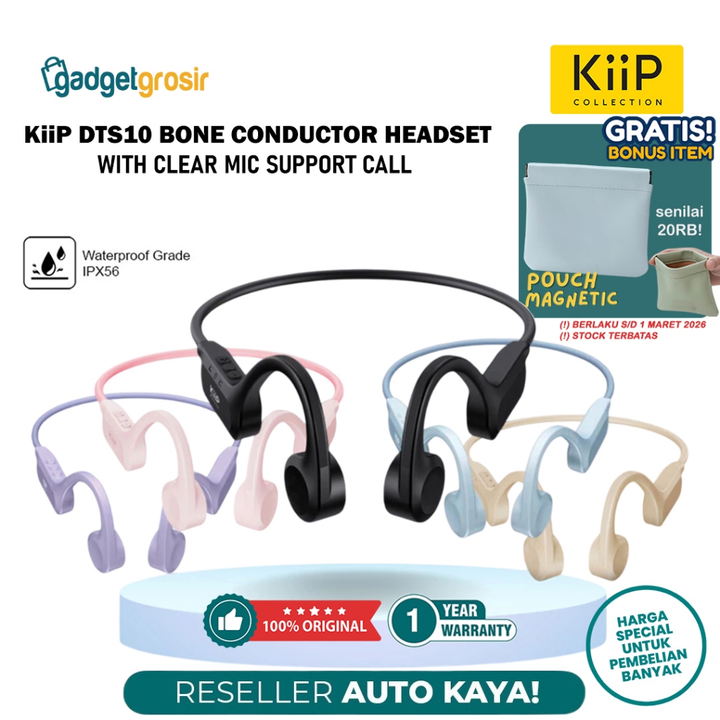 Jual KiiP Wireless DTS10 Headset Bluetooth Bone Conduction BT5.3 IPX56 ...