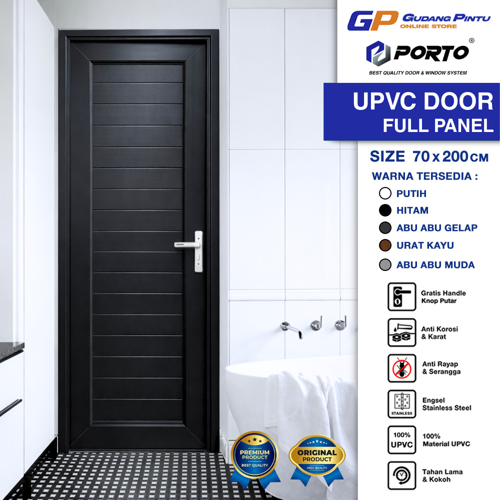 Jual PORTO DOOR PINTU UPVC 70X200 CM FULL PANEL / PINTU KAMAR MANDI ...