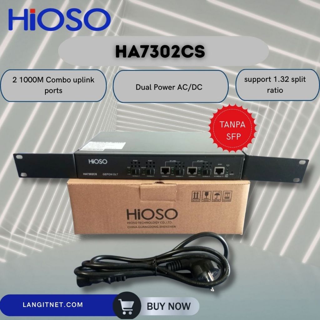 Jual HIOSO EPON OLT HA7302CS 2-PON Dual power AC/DC | Shopee Indonesia