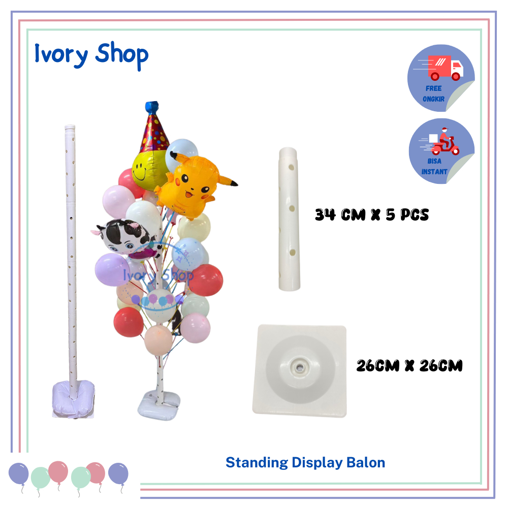 Jual Dudukan Tiang Pajangan Stick Rak Stik Standing Balon Sablon ...