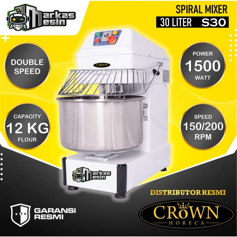 Jual Spiral Mixer 30L Crown S30 Mesin Pengaduk Adonan Roti Donat 30 ...
