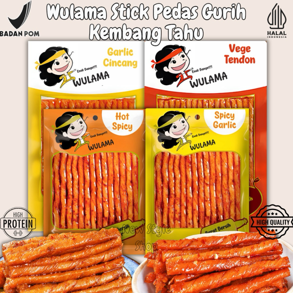 Jual WULAMA Stick Pedas Gurih Kembang Tahu - Snack Stick Asin Gurih ...