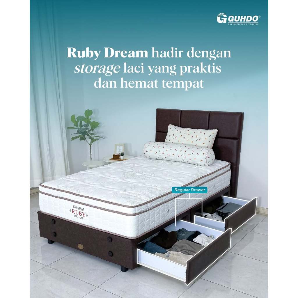 Jual Guhdo Spring Bed Ruby Dream Set Divan HS Sandaran Caserta [Full ...
