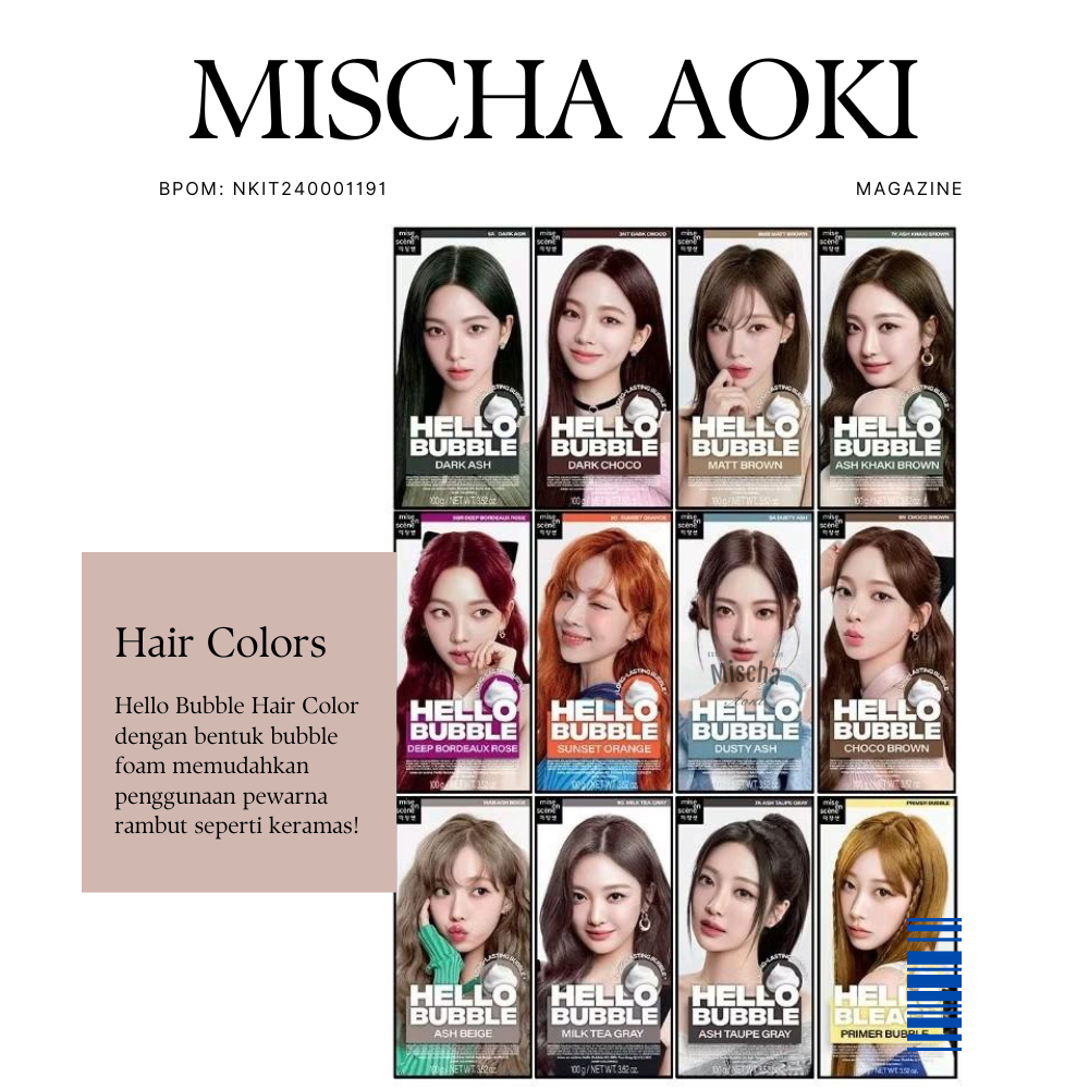 Jual BPOM Mis3 en Scene Hello Bubble Hair Colors | 9G Milk Tea Gray ...
