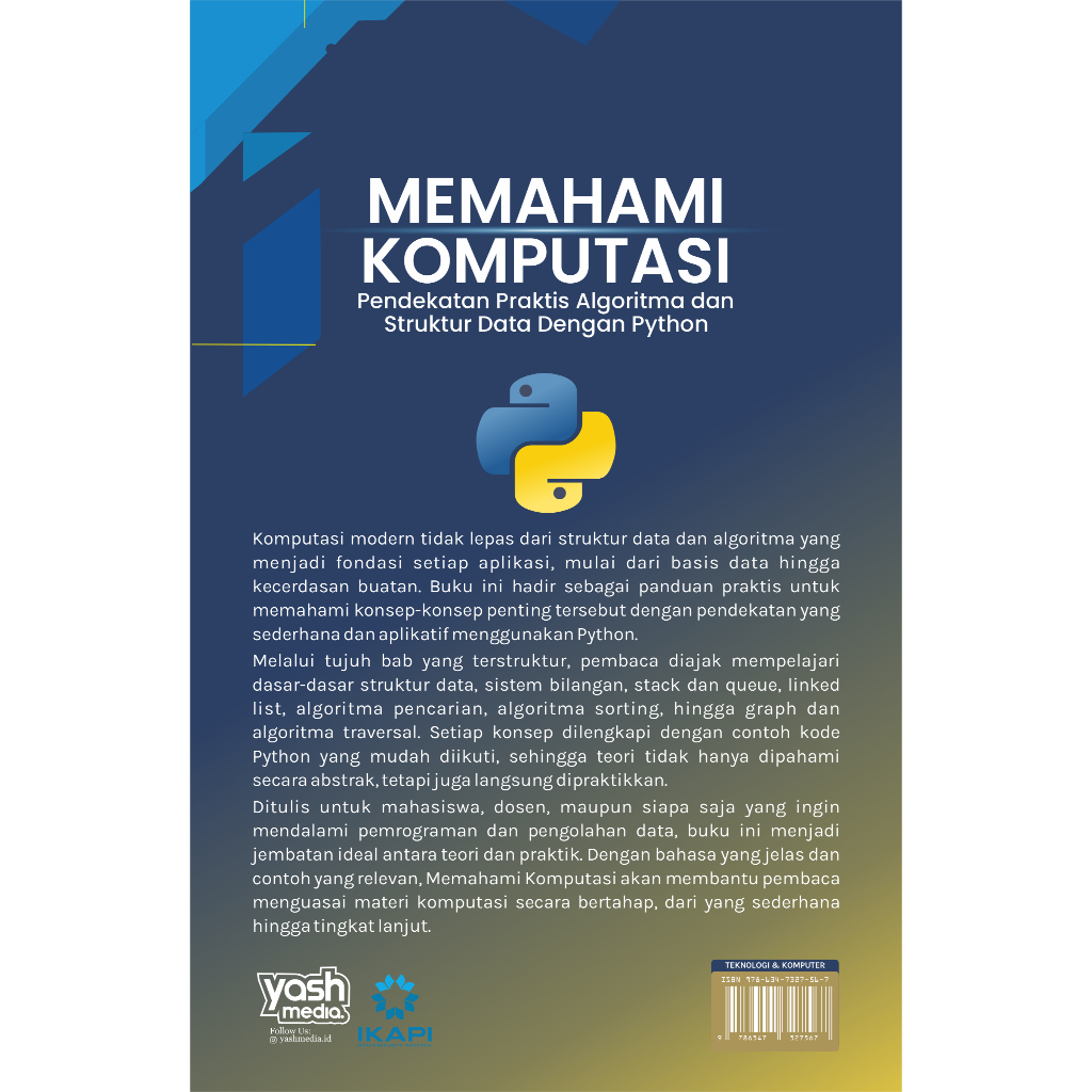 Jual MEMAHAMI KOMPUTASI : Pendekatan praktis Algoritma dan Struktur Data Dengan Python ( Tahun ...