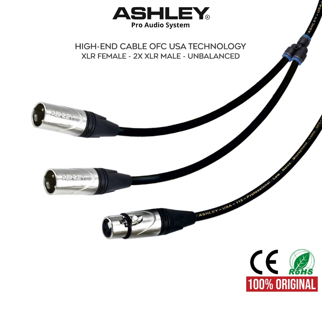 Jual ASHLEY | Kabel Audio Ashley 1x XLR Female to 2x XLR Male | Ashley ...